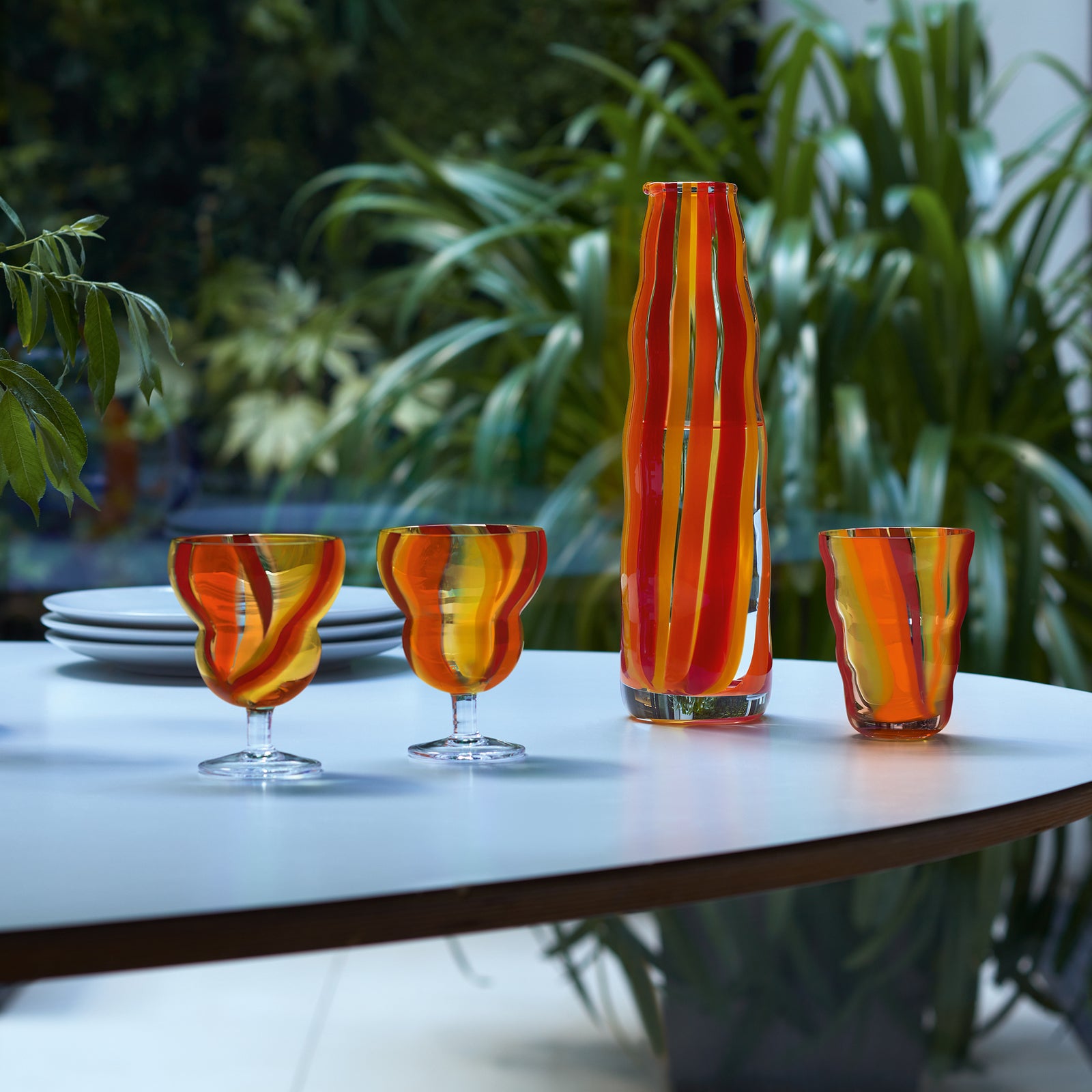 Folk Tumbler Vase H11cm ×2（Orange/Red/Yellow） / Living Talk Decor リビング ...